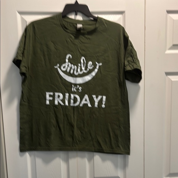 Gildan | Tops | Gildan Olive Green Smile Its Friday Tee | Poshmark